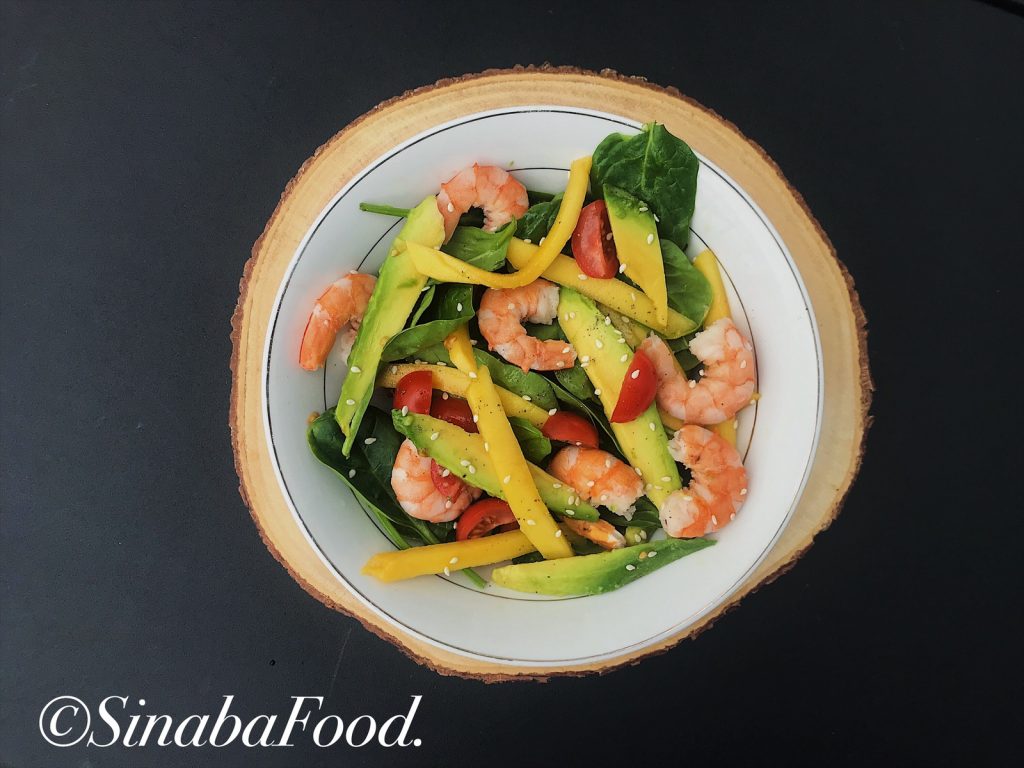 [Food] Salade Avocat-Mangue-Crevettes par Sinaba Food